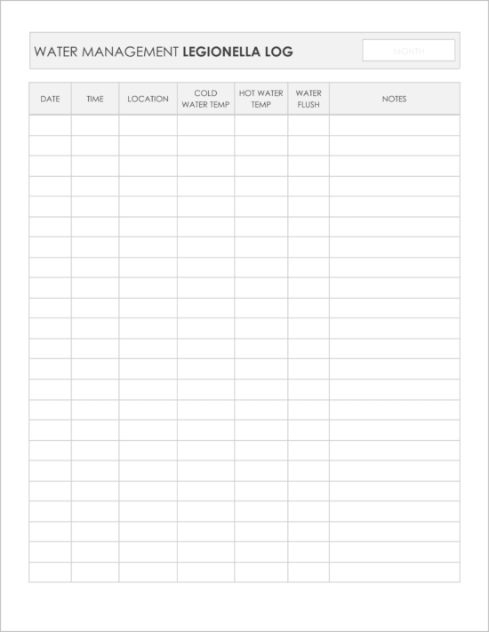 5 Free Legionella Log Sheet Templates (PDF)