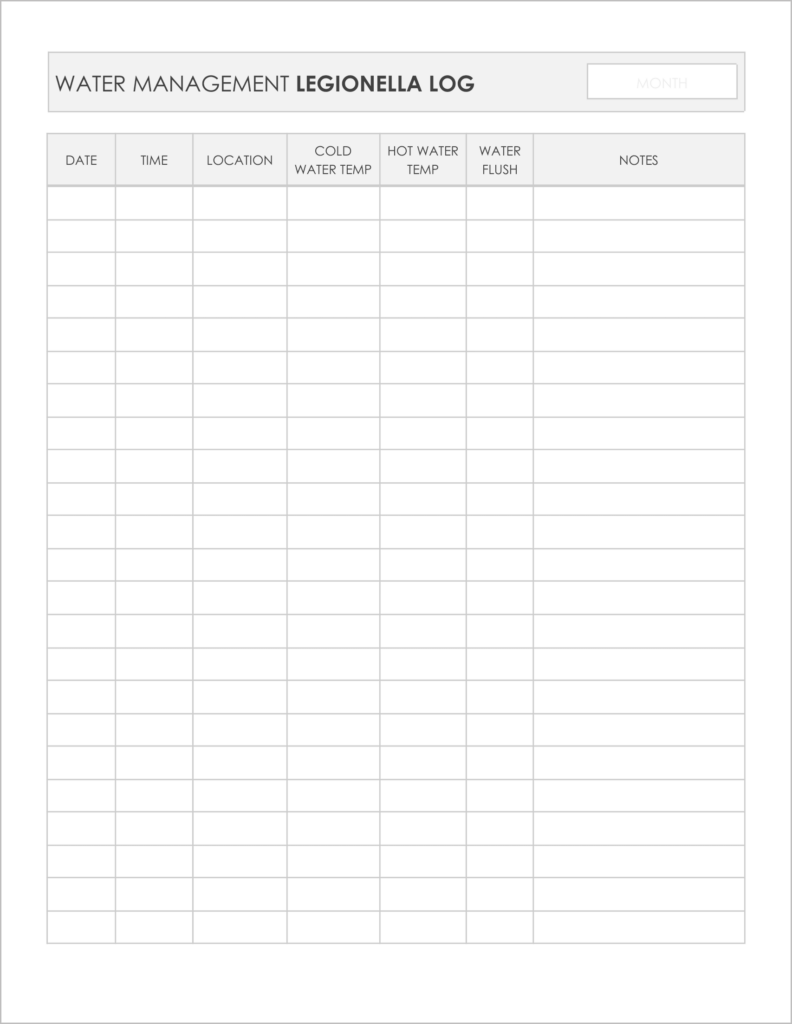 5 Free Legionella Log Sheet Templates (PDF)