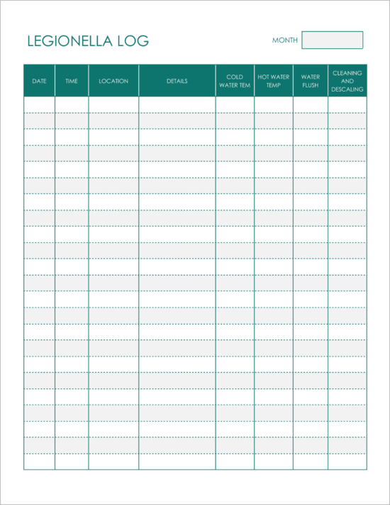 5 Free Legionella Log Sheet Templates (PDF)