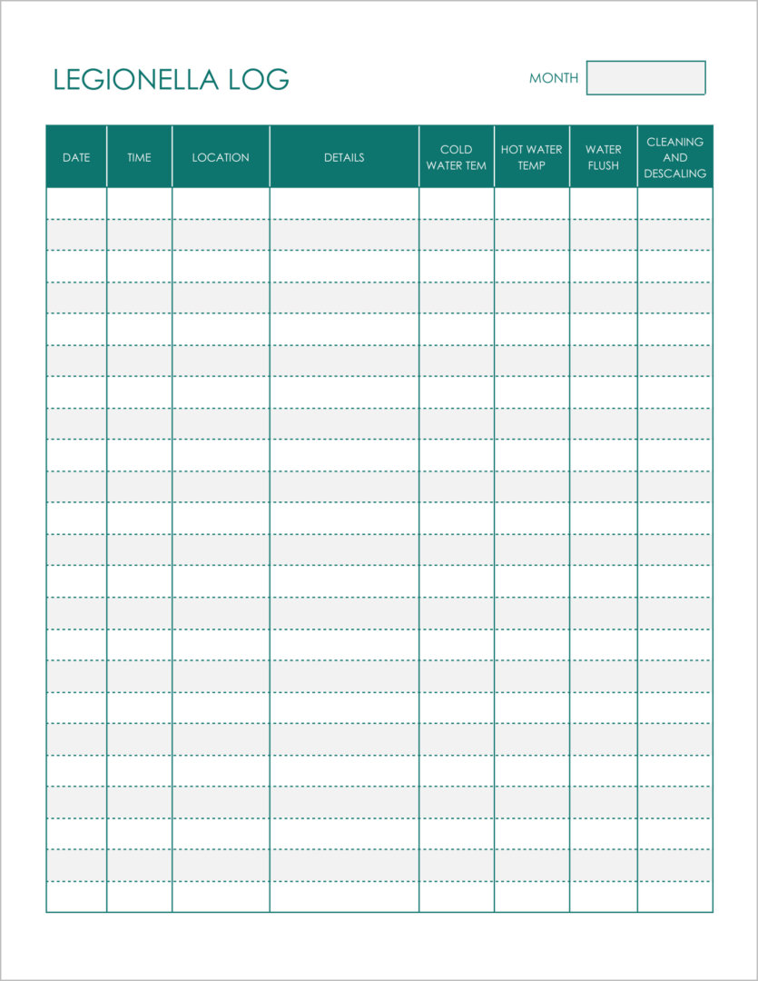 5 Free Legionella Log Sheet Templates (PDF)