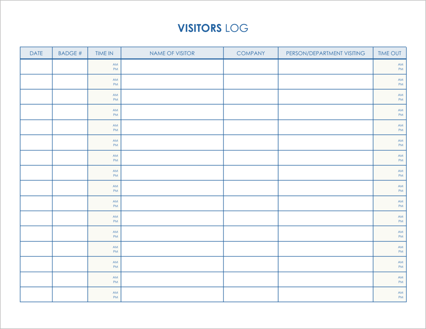 5 Free Visitor Log Templates (PDF)