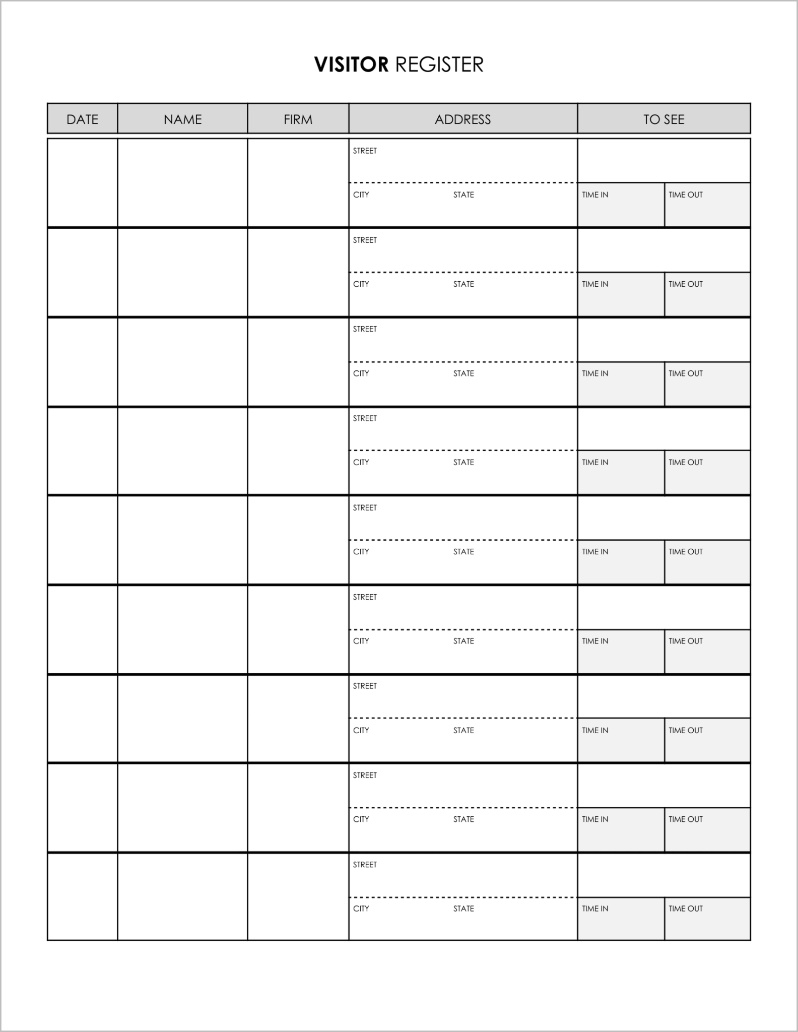 5 Free Visitor Log Templates (PDF)