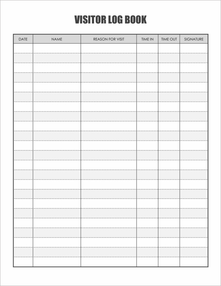 5 Free Visitor Log Templates (PDF)