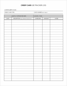 5 Free Credit Card Payment Tracker Log Templates (PDF)