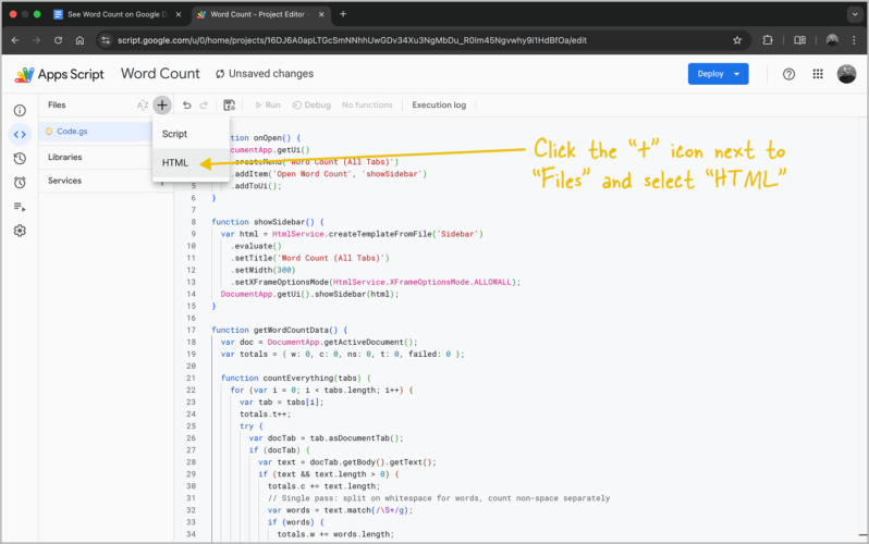 How to See Word Count on Google Docs for All Tabs